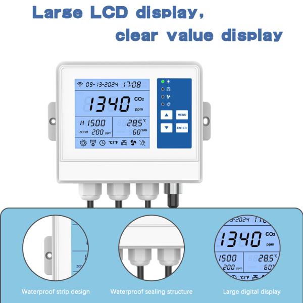 Quality Custom Farm Temperature Wifi Greenhouse Controller CO2 Sensor 2 Channel for sale