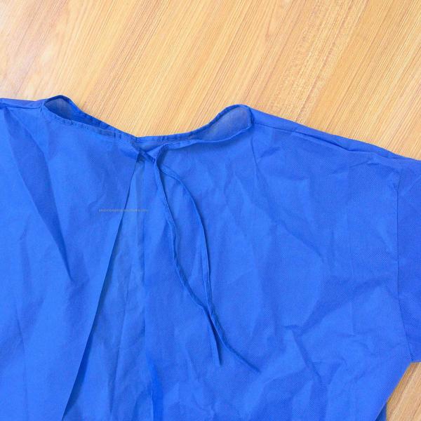 Quality Lightweight 35gsm PP Disposable Gown Contact Isolation Lab Gown for sale