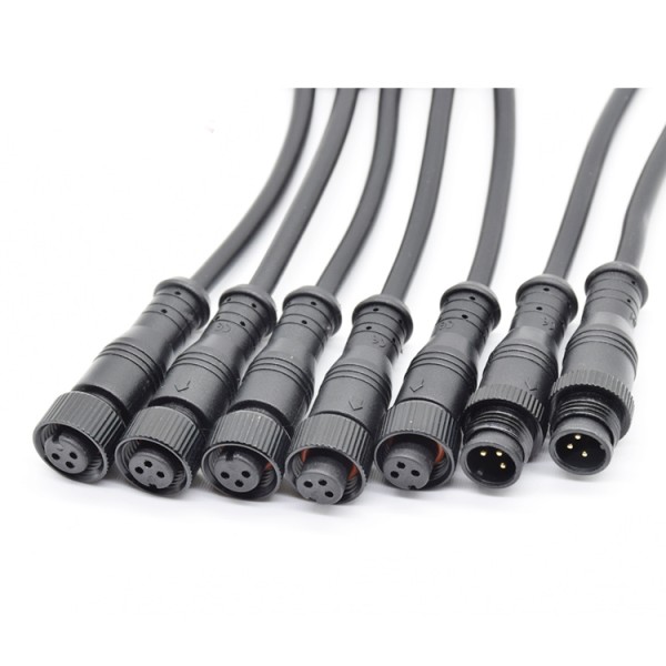 Quality Waterproof Plug M12 Indoor/Outdoor  Waterproof Power Connector 2-6 Core  Plug with Metal Nut Dustproof for sale