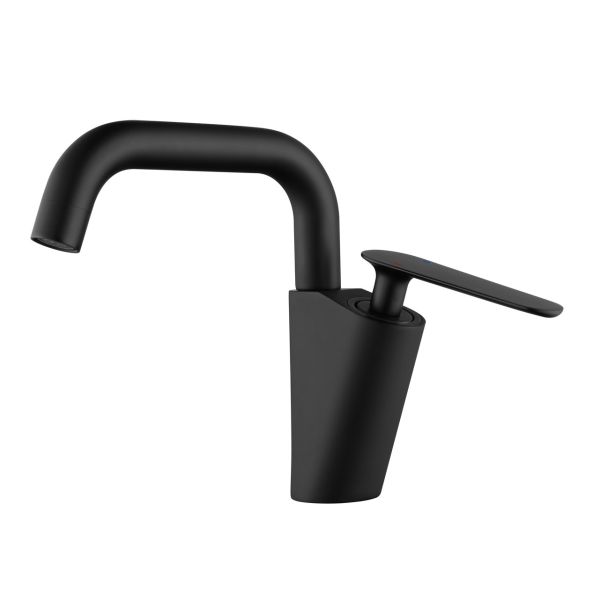 Quality Lizhen-Hwa.Con Black Brass Bathroom Faucet with Modern Design and Hot/Cold Single Hole for sale