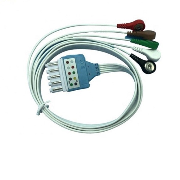 Quality HP / PH 5 Leads 90cm Length 3 Clips Disposable ECG Cables for sale