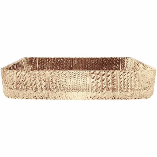 Quality Deep Rectangular Vessel Sinks Bathroom Crystal Light Tea Color for sale