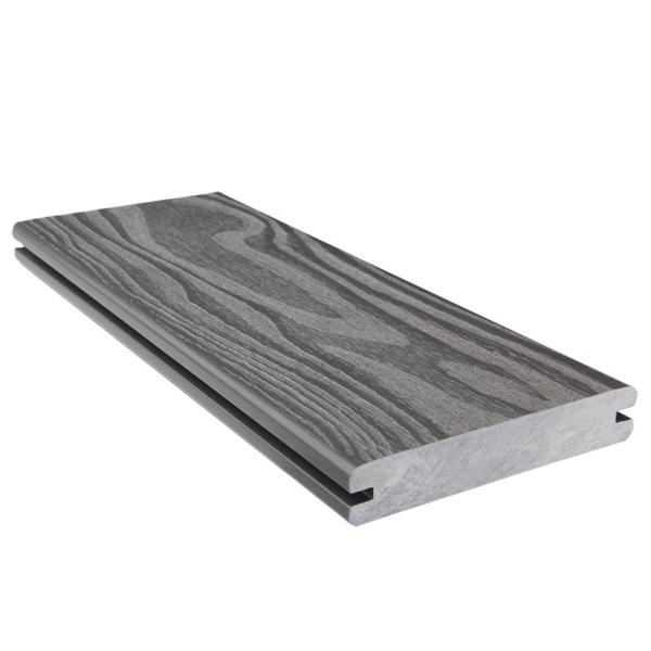 Quality 134x24mm Grey 38% HDPE Solid Composite Deck Boards UV Resistant for sale