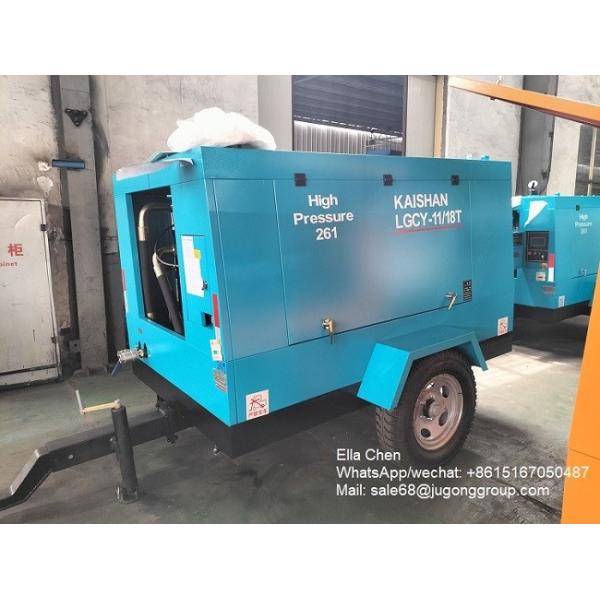 Quality 18bar Portable Air Compressor Diesel Engine 385cfm Mining Use With Jack Hammer for sale