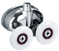 Quality Polished Plastic Butterfly Shower Door Rollers 25mm Sliding Door Ball Bearing for sale