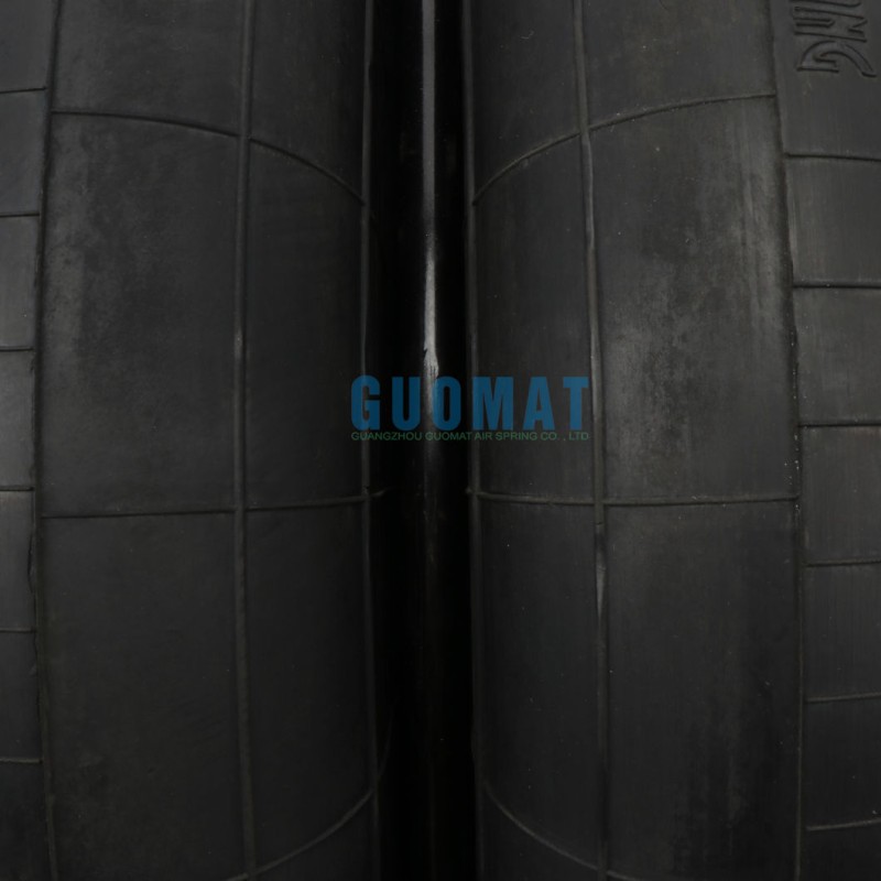 350255h-2 Flange Connection Double Convoluted Rubber Bellows / Air Spring Isolator W/O Rings