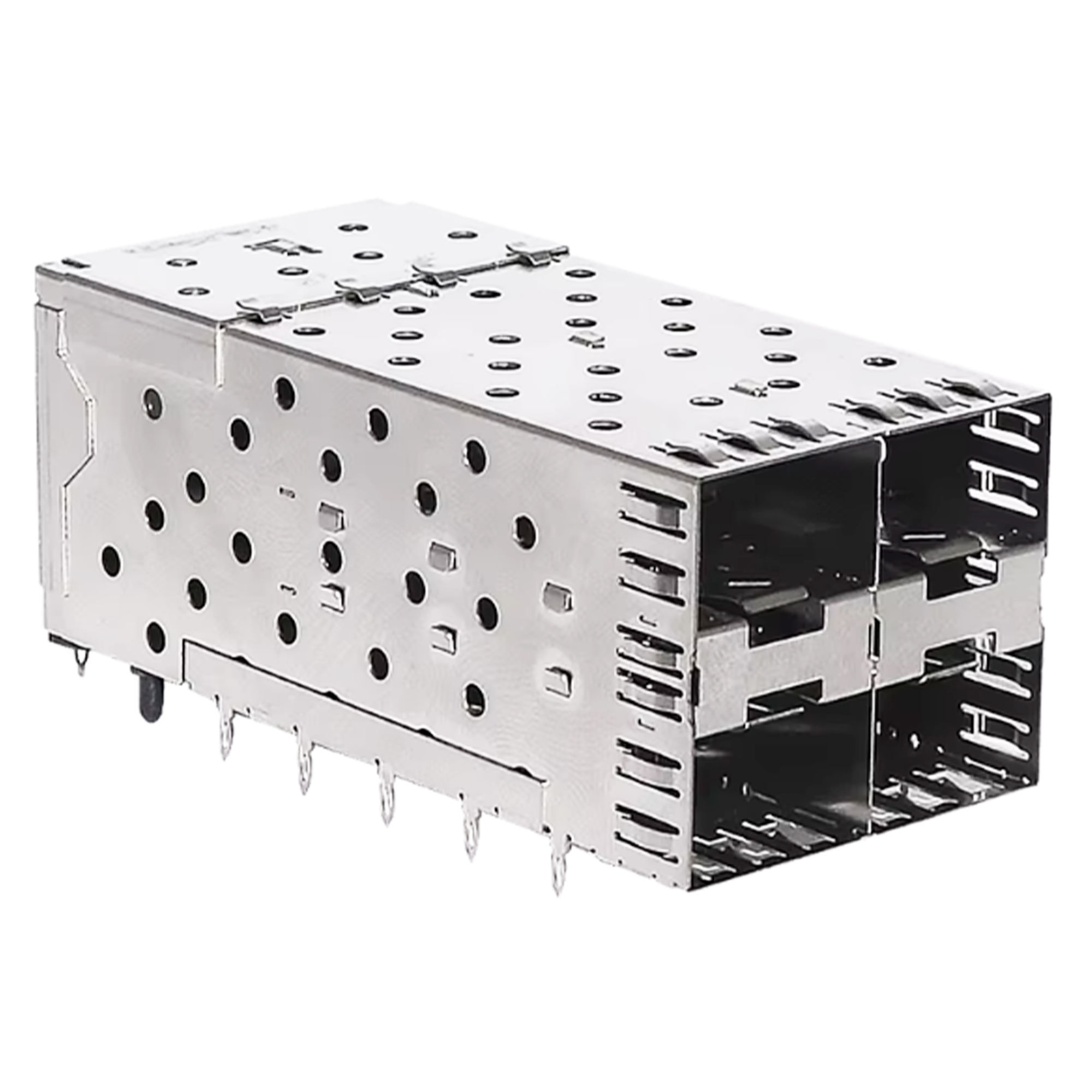 Quality SFP Cage 2X2 with Light PIPE SFP Connector Dust Cover Fiber Optic Module for sale
