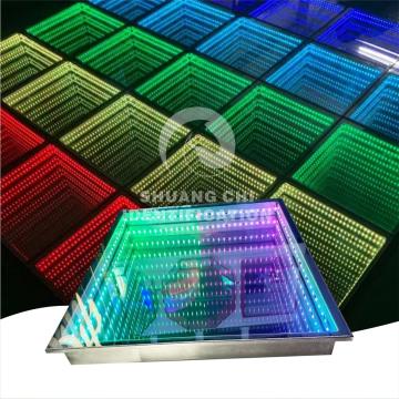 Quality Portable 3D Infinity LED Mirror Digital Tiles Dance Floor Light for Weddings and for sale
