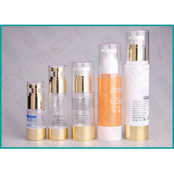Quality Plastic Airless Pump Cosmetic Packaging , Various Volumes Foundation Pump Bottle for sale