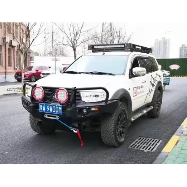 Quality 2006 Pajero Sport MITSUBISHI Bull Bar Black Nudge Bar With 3 Loop for sale