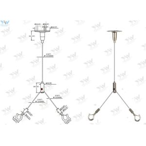 Quality 600 Mm X 600 Mm Ceiling Light Suspension Kit , Y Type Aquarium Hanging Kit With for sale