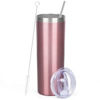 Quality Great Insulation 600ml Skinny Stainless Steel Tumbler Straight Blank White 20 Oz for sale