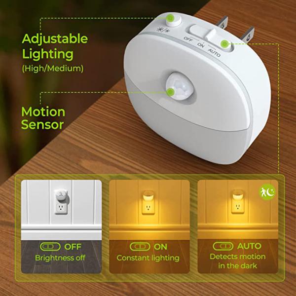 Quality 0.8W Warm White Smart LED Night Light With Adjustable Brightness for sale
