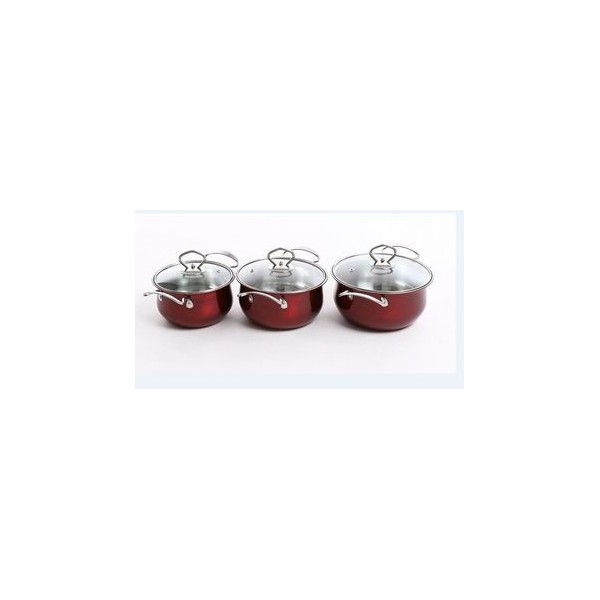 Quality Professional Red Pots And Pans Set , Non Stick Stainless Steel Cookware Set for sale