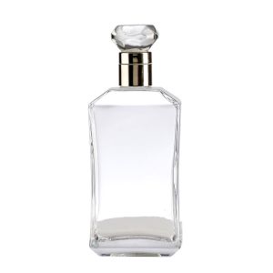 Quality Transparent Empty Glass Liquor Bottle for Custom Design Rectangular Gin Whiskey for sale