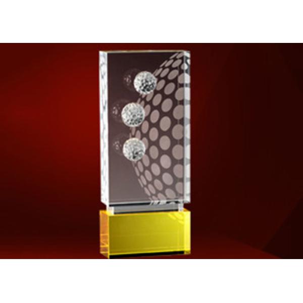 Quality Yellow Crystal Material Golf Hole In One Trophy Multiple Types Optional for sale