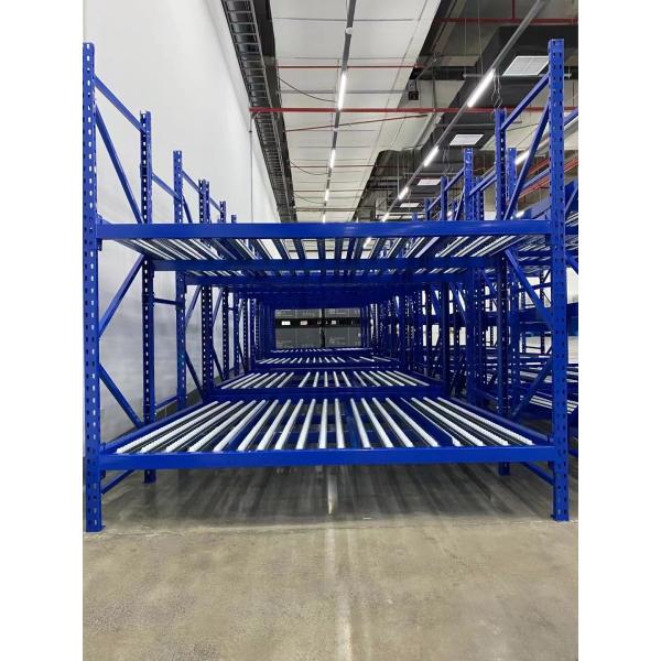 Quality 200–400kg/Lane Gravity Roller Racking , Gravity Flow Roller Rack For Fast Order Picking for sale