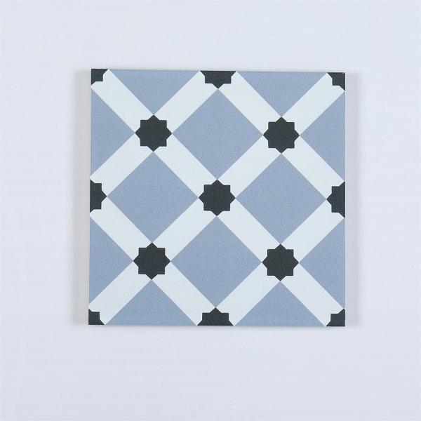 Quality Blue Ceramic Rustic Tile 20x20cm Clay Indoor Floor for sale