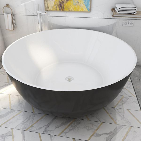 Quality Non Yellowing Round Shape Acrylic Freestanding Bathtub for sale