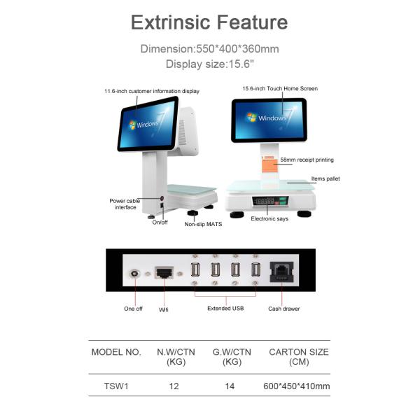Quality OEM Supported Waterproof Android All-In-One POS Terminal with Scale and Serial for sale