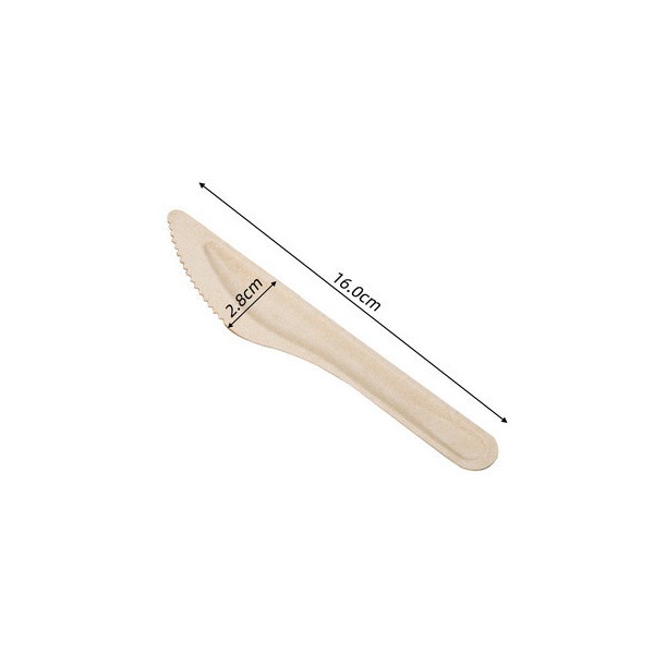 Quality Eco Friendly Bagasse Cutlery Sugarcane Compostable Knife 6.2'' for sale