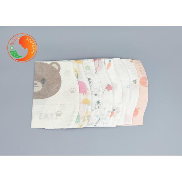 Quality Lightweight Custom Printed Disposable Bibs Foldable With Catch Pocket Tear for sale