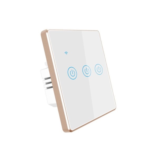 Quality 3 Gang EU UK Standard Tuya Smart Switch Light Electric Switch WiFi Smart Home Voice Control for sale