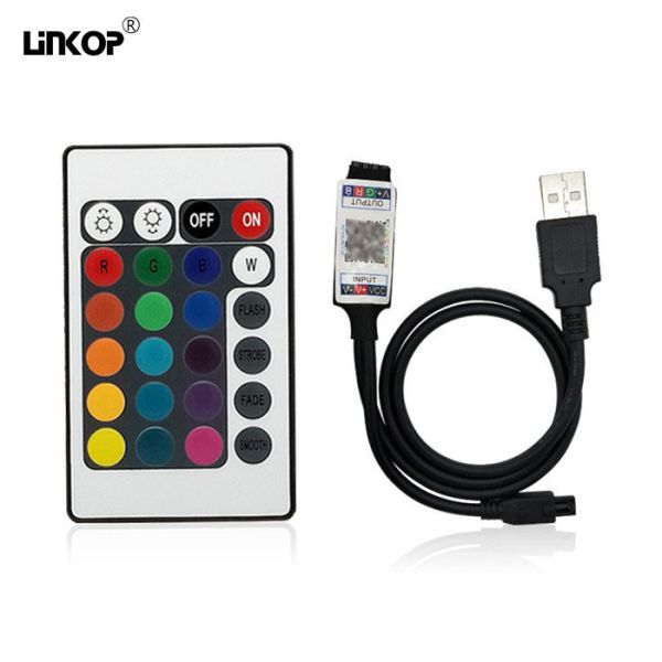 Quality Bluetooth Music Light Strip Led Controller 24 Key Infrared Remote Control 5v Usb for sale