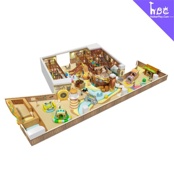 Quality Pirate Ship Indoor Playground for Kids with Slides and Climbing Walls for sale
