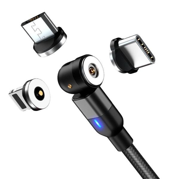 Quality 3 In 1 OD 3.5mm Magnetic USB Charging Cable With LED Display for sale
