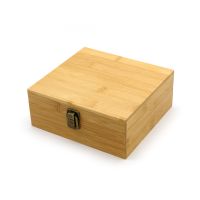 Quality Eco-Friendly Laser Logo Wooden Bamboo Boxes Wood Storage Gift Box with Metal for sale