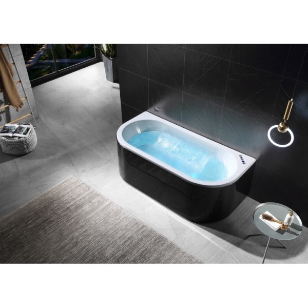 Quality Freestanding Double Waterfall Led Light Single Bathtub In Acrylic for sale