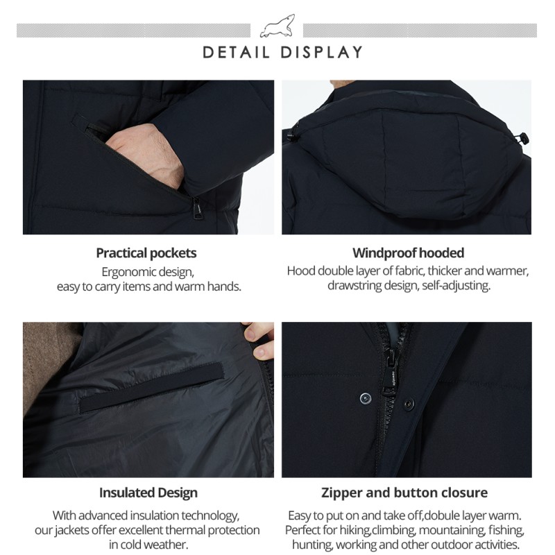four pockets, , long coat,man winter coat,black coat,business style, thick coat, light colour