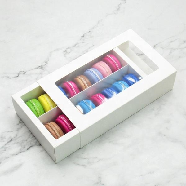 Quality oEM Macaron Custom Food Packaging Boxes With Clear Window for sale