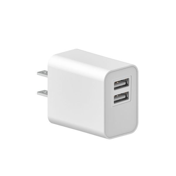 Quality USB Charger Block 2 Pack Dual Port 12W Wall Charger Adapter With Foldable Plug for sale