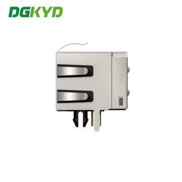 Quality Tab UP Ganged Double Port Magnetic Modular Jack Cat5e Rj45 Keystone Connector for sale