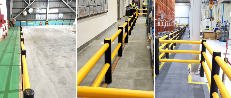 Flexible Pedestrian Barrier  Anti-Collision Guardrails Warehouse Safety Barrier Traffic Guardrails