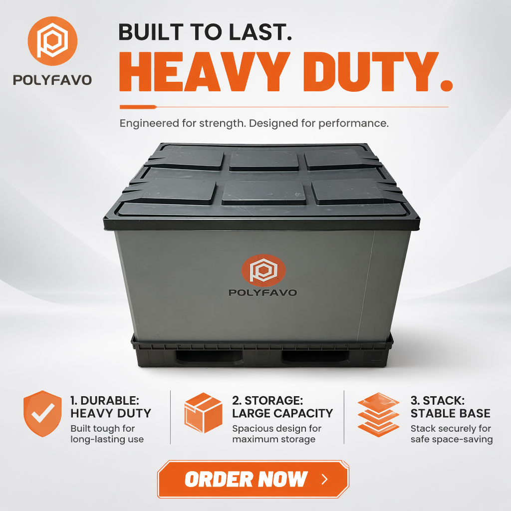 Quality PP Honeycomb Collapsible Pallet Box 1200x800mm Foldable Custom Logo OEM Returnable Container for sale