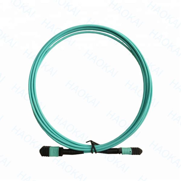 Quality MPO / MTP OM3 Optical Fiber Patch Cord MultimodeAssemblies For Data Centers for sale