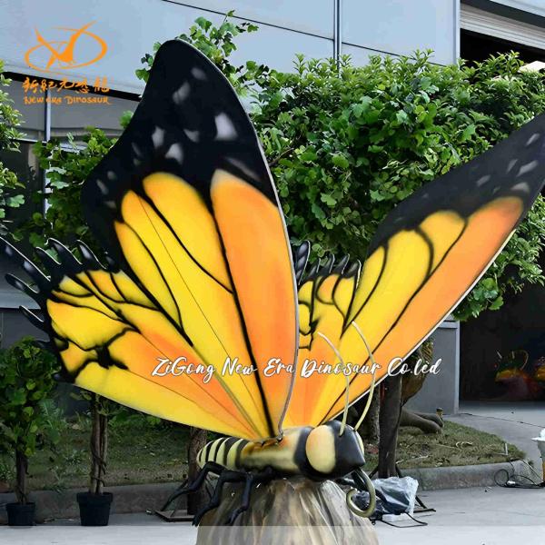 Quality Simulation Animated Butterfly Animatronic Insect Red Color for sale