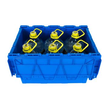 Quality Customized Color Attached Lid Crate Plastic Moving Crate Tote Box for Turnover for sale