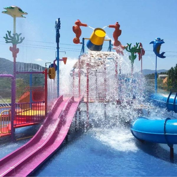 Quality ISO9001 Certified Outdoor Splash Park Equipment With Straight Slide for sale