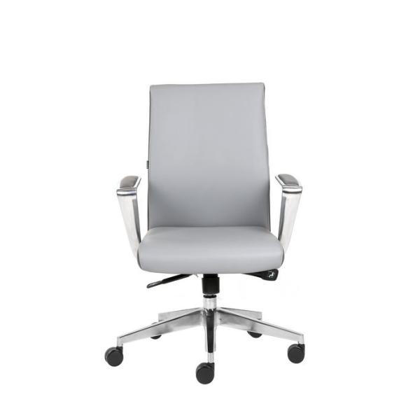 Quality 3.2mm 360d PU Leather Revolving Chair Middle Back For Conference for sale