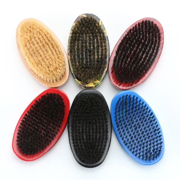 Quality Custom Logo Wooden 360 Wave Brush Medium Soft Hard Textures Curved Brush for sale