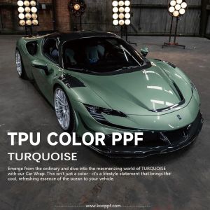 Quality K077 Turquoise TPU Glitter Diamond Color PPF Self Healing Vinyl Car Wrap for sale