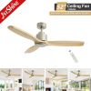 china 52 Inch Solid Wood Blade Ceiling Fan With Remote Control
