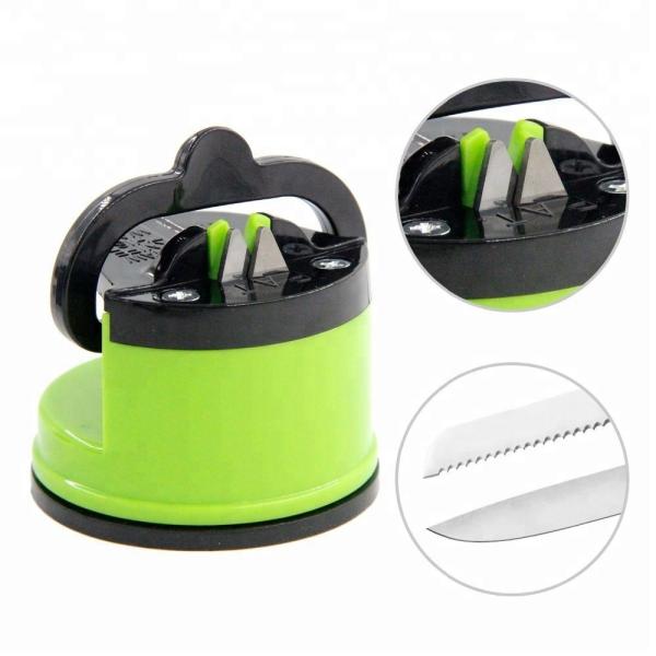 Quality Round Double Kitchen Knife Sharpener With Suction Pad , Blister Packing for sale
