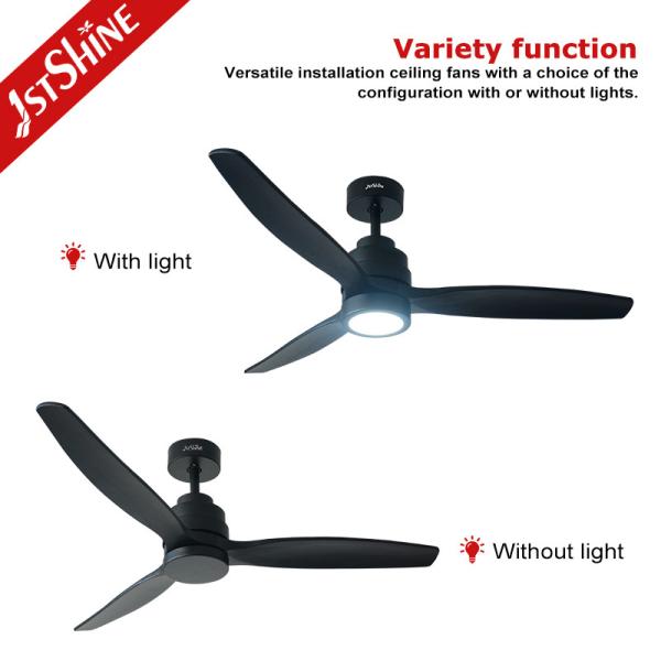 Quality Remote Control 220V 50HZ 6 Speed LED Ceiling Fan With 3 Wood Blades for sale