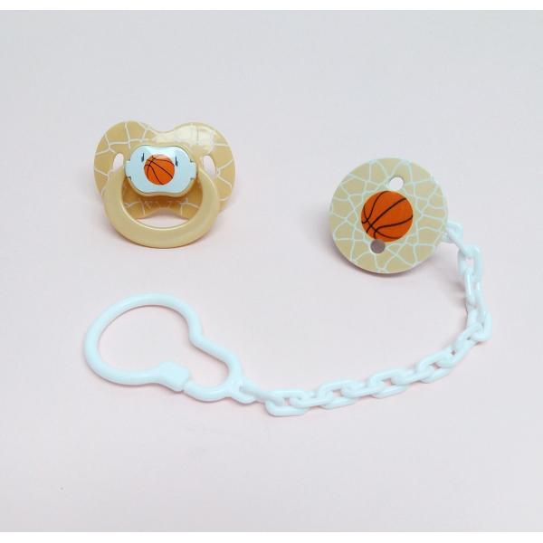 Quality Liquid Silicone ABS Basketball Baby Soother Chain for sale