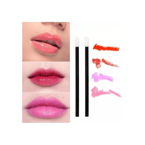Quality Black Plastic Makeup Lip Applicator Wands Disposable Lip Brush for sale